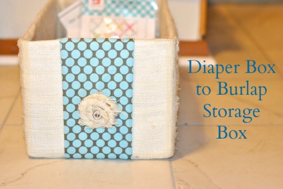 Fabric Storage Boxes: Make a Burlap Covered Diaper Box - Craftbuds