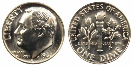 The 1967 Dime Value, History, Design & Error List