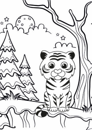 Free Printable Baby Tiger Coloring Pages - Craftbuds