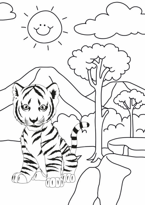 Free Printable Baby Tiger Coloring Pages - Craftbuds