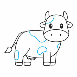 How to Draw a Cow Easy - Step-by-Step Video Tutorial