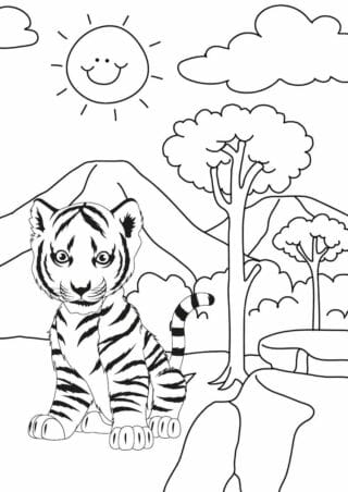 Free Printable Baby Tiger Coloring Pages - Craftbuds